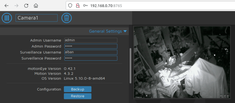 VideoSurveillance : Installation de MotionEye sur Debian Bullseye ...